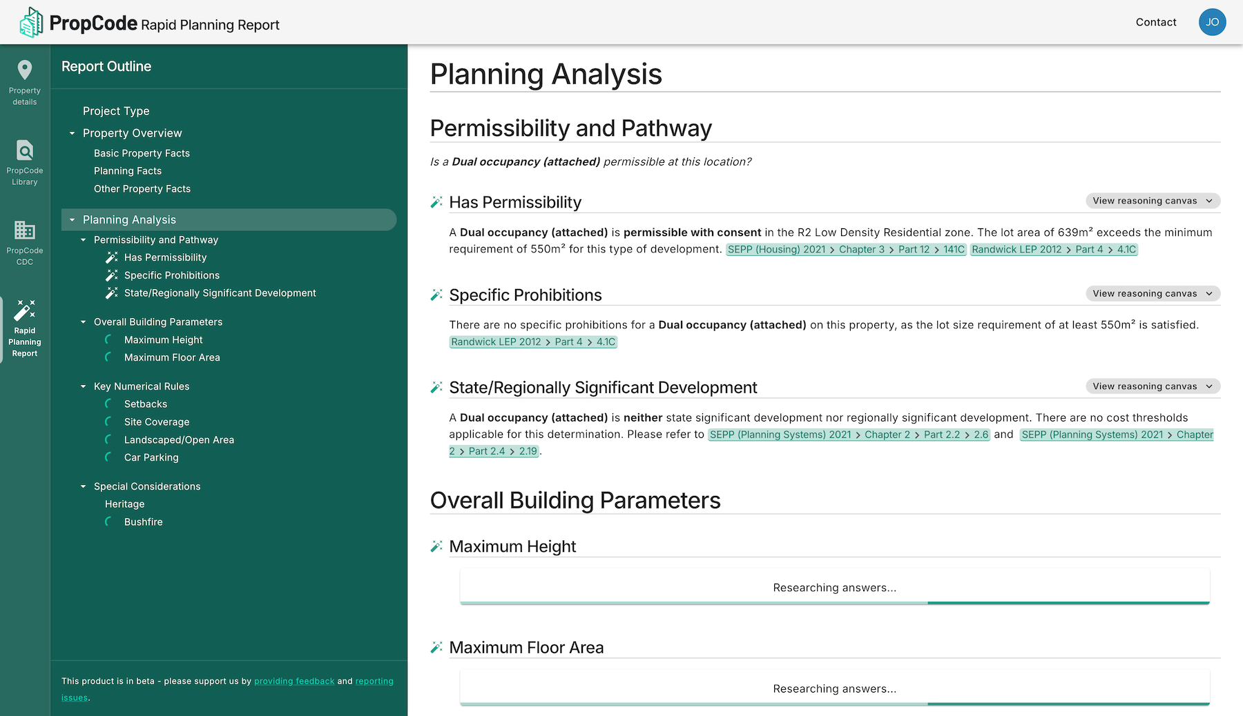 PropCode: Regulatory Analysis for Property Development